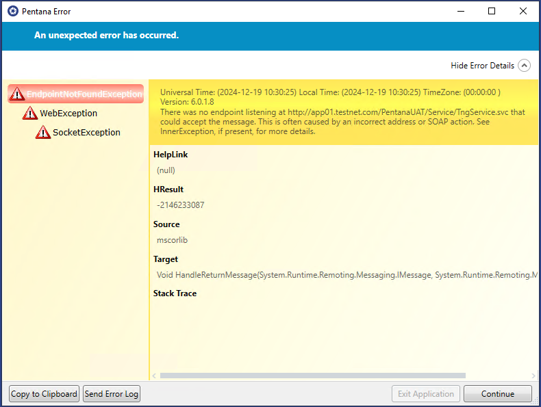 Troubleshooting the "EndpointNotFoundException […] There was no endpoint listening at […]" error ...