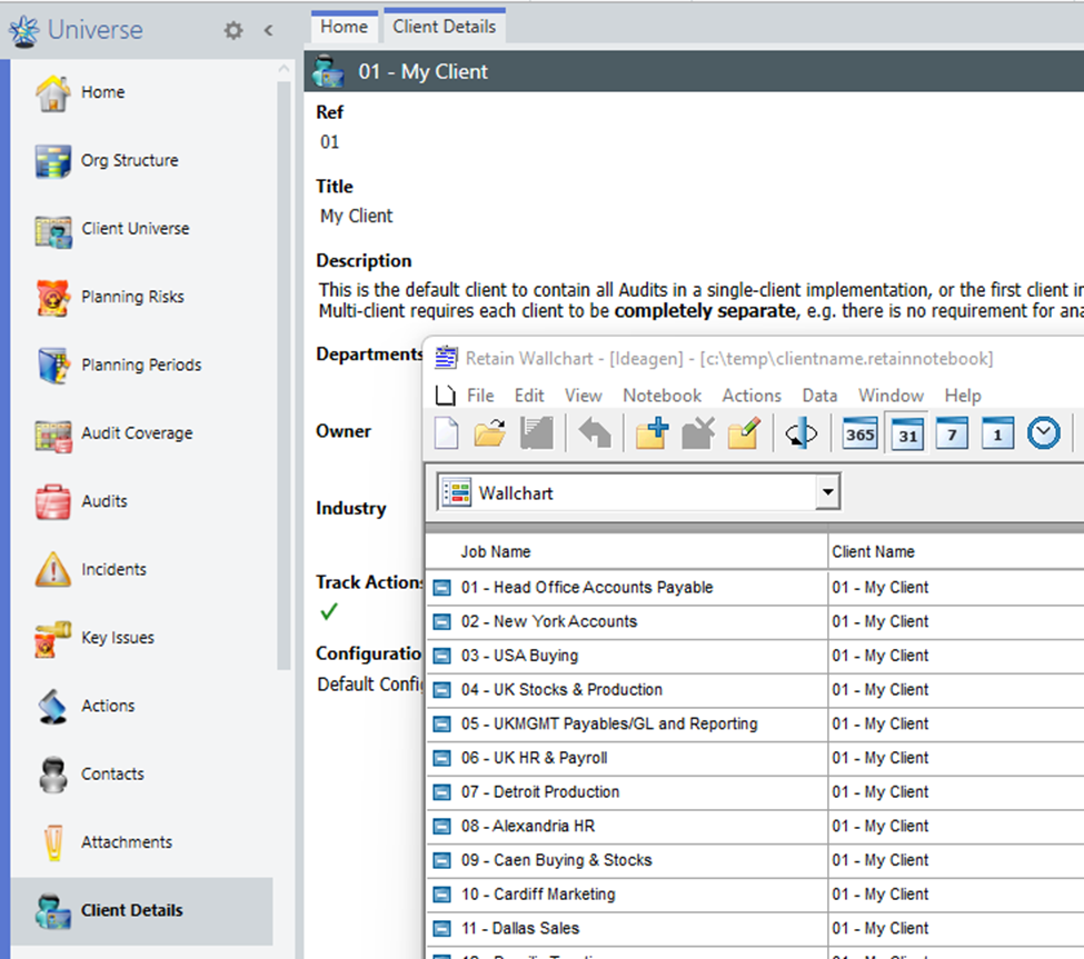 Updating Retain's Job Client Name field when changing Client Ref or ...
